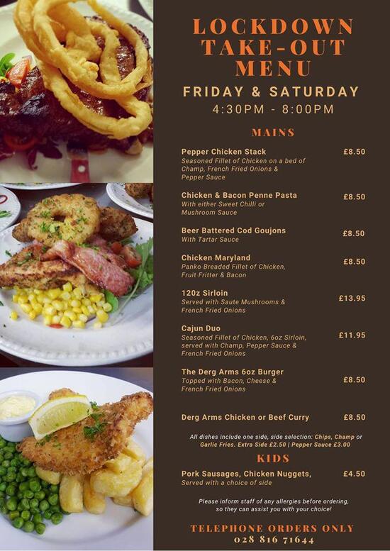 Menu at Derg Arms pub & bar, Castlederg