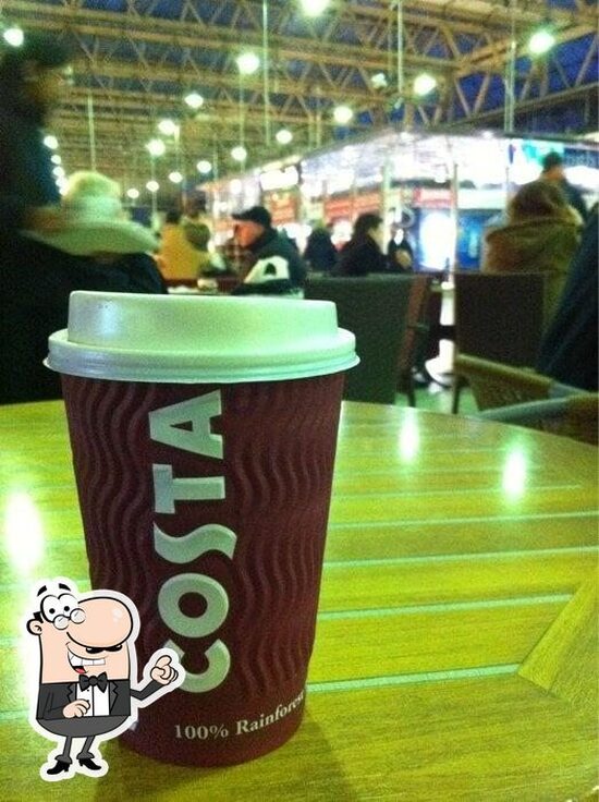 Menu at Costa Coffee cafe, London, Charing Cross Station