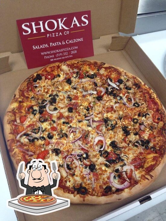 Menu at Shokas Pizza Co. restaurant, Sarnia