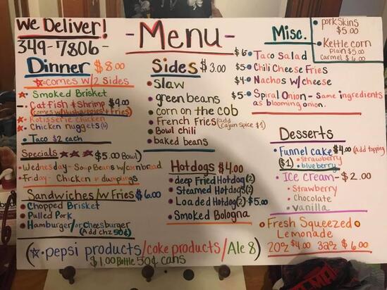 Menu at Little Red Wagon restaurant, Salyersville