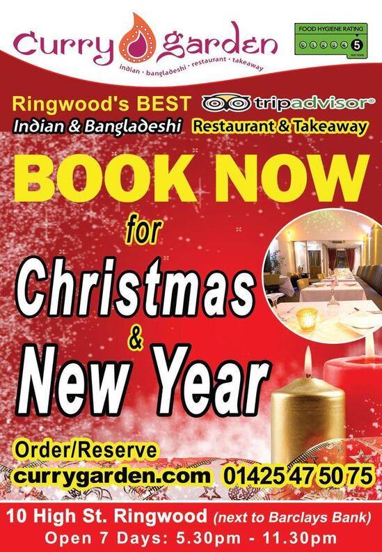 Menu at The Curry Garden Restaurant & Takeaway, Ringwood