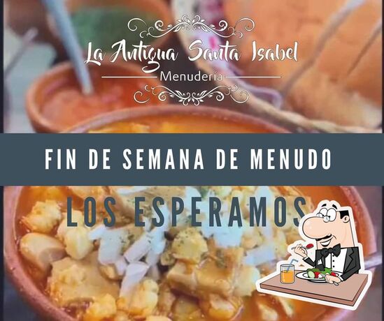 Carta del restaurante La Antigua Santa Isabel Menuderia, Santa Isabel