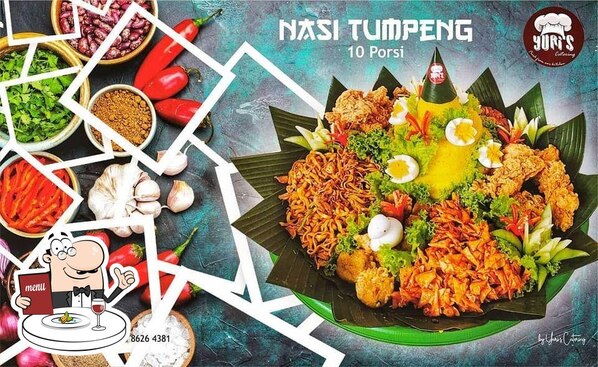 Menu at Yuri's Catering restaurant, Malang