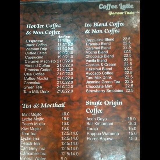 Menu at Coffee Latte pub & bar, South Tangerang, MMP6+3GC