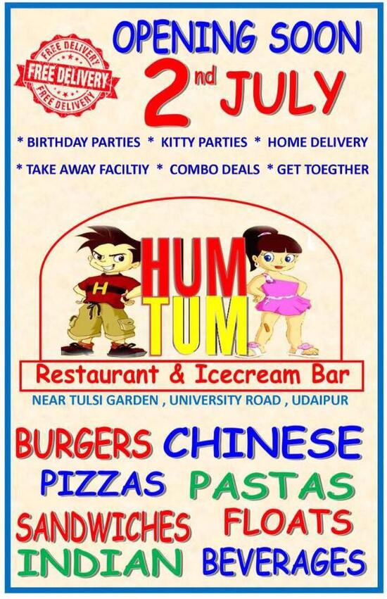 Menu at HUM TUM Restaurant & IceCream Bar, Udaipur