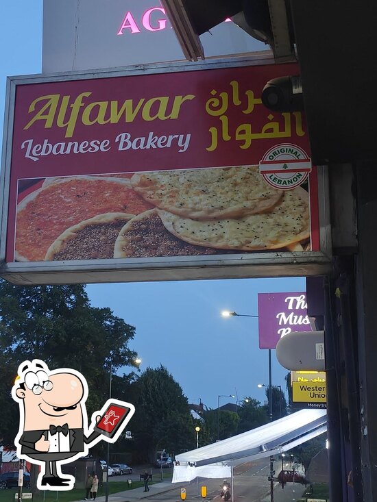 Menu at Alfawar Lebanese bakery, Wembley