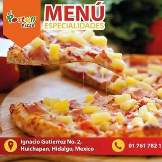 Menu at Pizza "El Portón" restaurant, Huichapan
