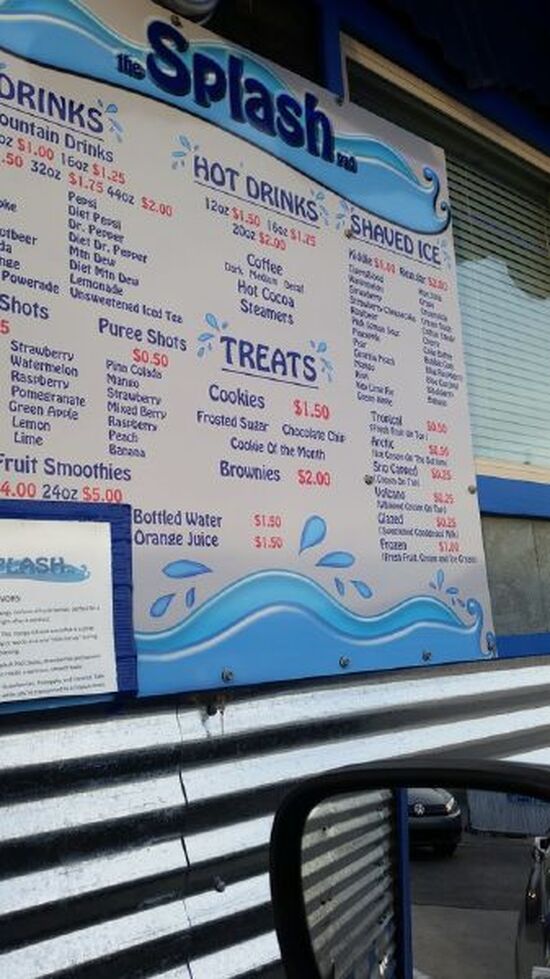 Menu at Splash Pad pub & bar, Mesquite