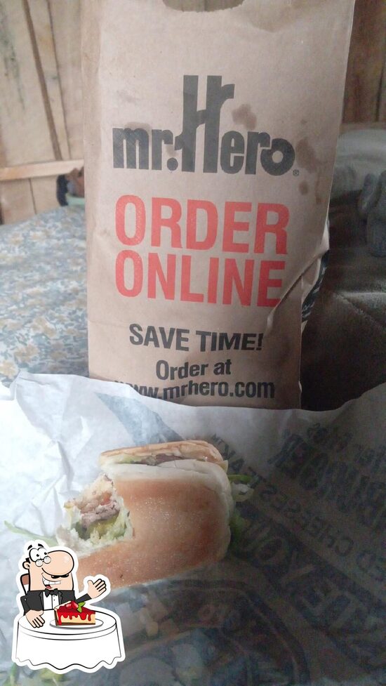 Menu at Mr. Hero fast food, Orwell