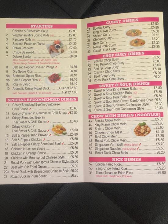 Menu at Dragon House restaurant, Skegness