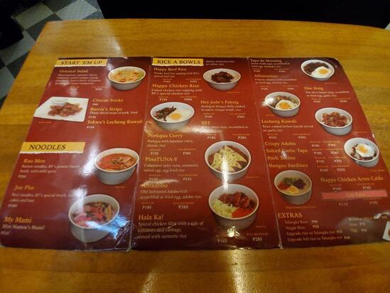 Menu at Recovery Food, Taguig, 32nd Street