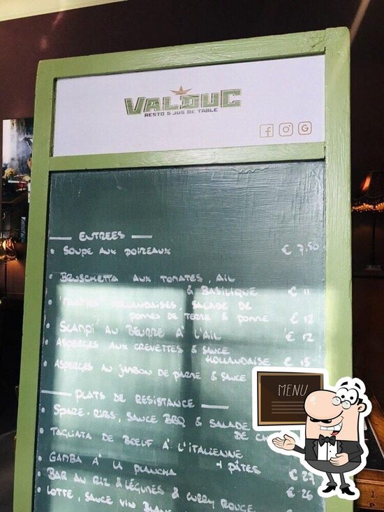 Menu at Le Val-Duc, Beauvechain