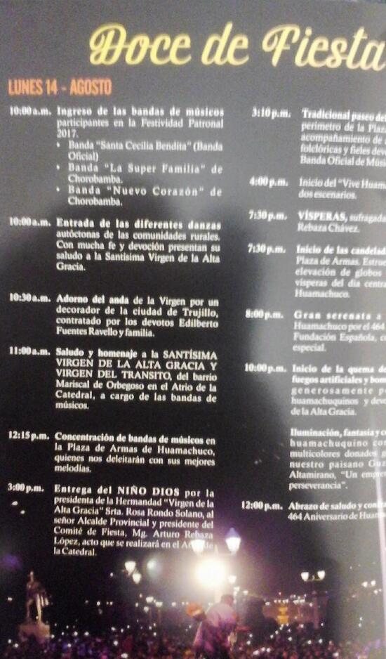 Menu at El Rincon Del Cuy restaurant, Huamachuco