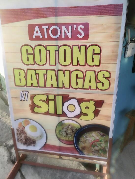 ATON'S GOTO BATANGAS AND SILOG, Carmona - Menú del restaurante, precios ...