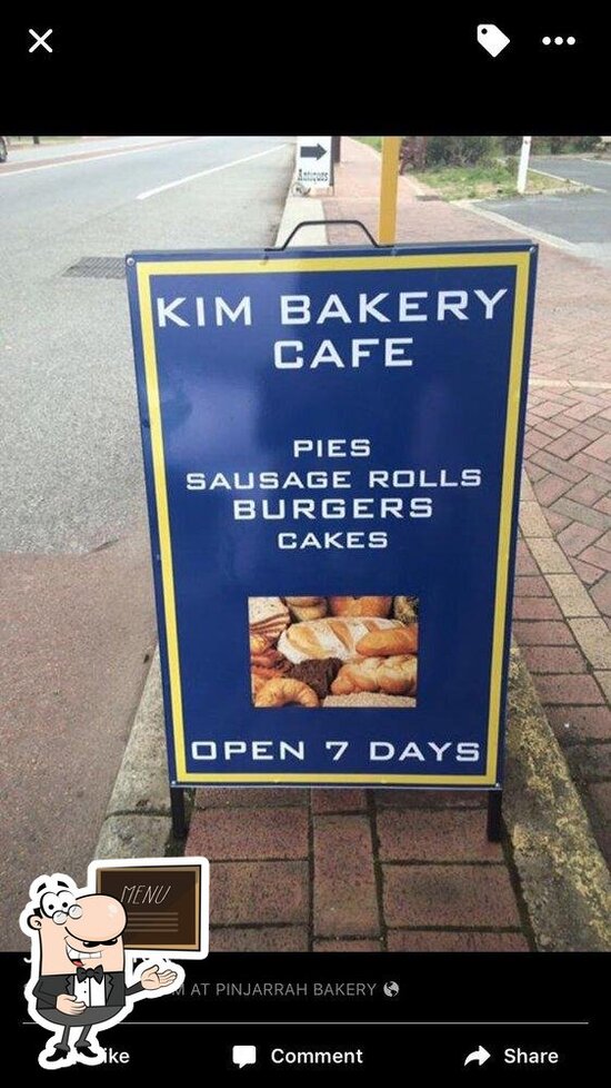 Menu at Kim Bakery Cafe, Pinjarra