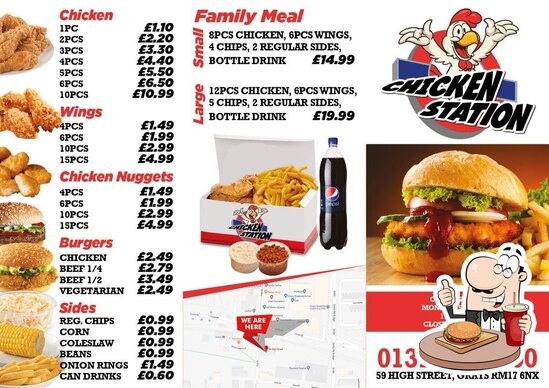 Menu at United Chicken Station fast food, Grays