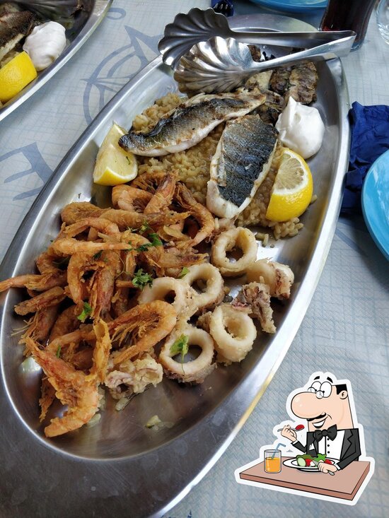 Menu at Sunrise fish restaurant, Skala