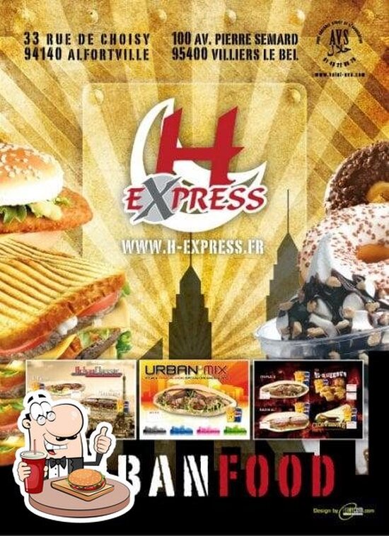 Menu at H-express restaurant, Alfortville