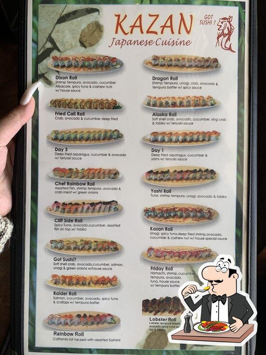Menu at Kazan Japanese Cuisine & Sushi Bar, Vacaville