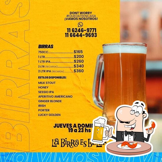 Carta del pub y bar La Birra es Bella, Isidro Casanova