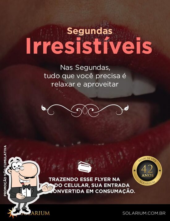 Menu at Solarium club, Rio de Janeiro