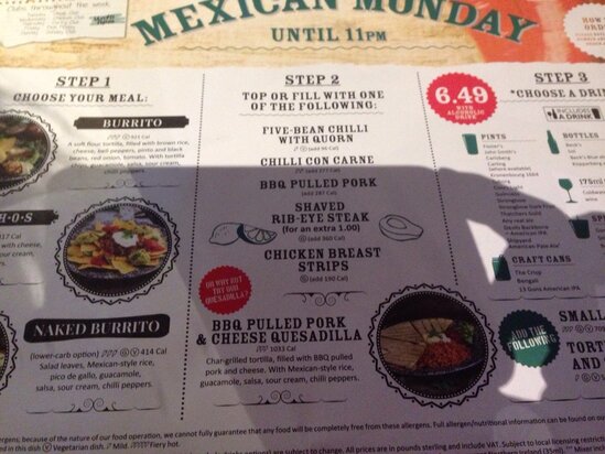 Menu at The Auld Brig - JD Wetherspoon pub & bar, Irvine