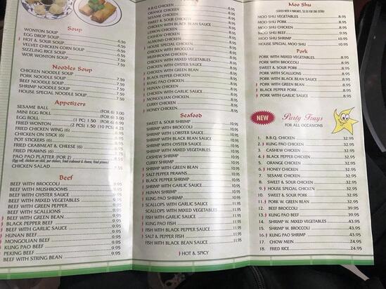 Menu at The Wok restaurant, Hollister