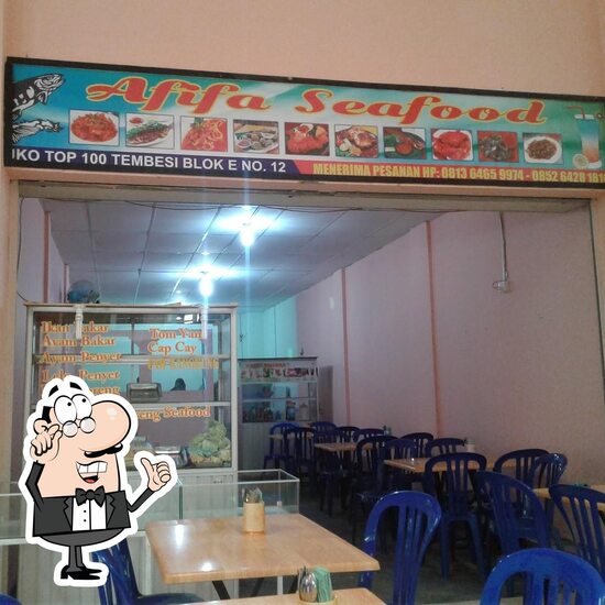 Menu at afifa seafood restaurant, Batam