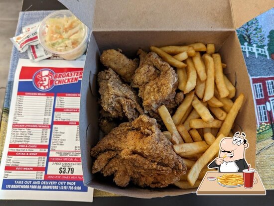 Menu at Broaster's Crispy Fried Chicken restaurant, Brantford, 170 ...