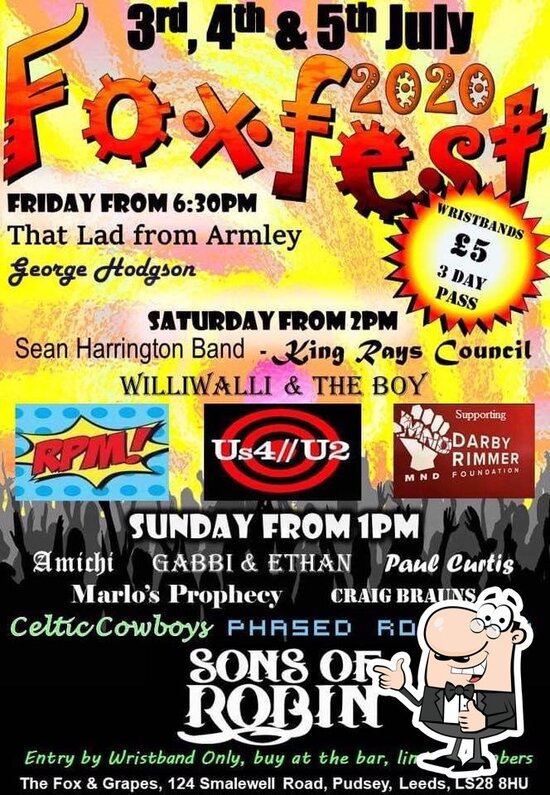 Menu at Fox & Grapes pub & bar, Pudsey, Fox & Grapes