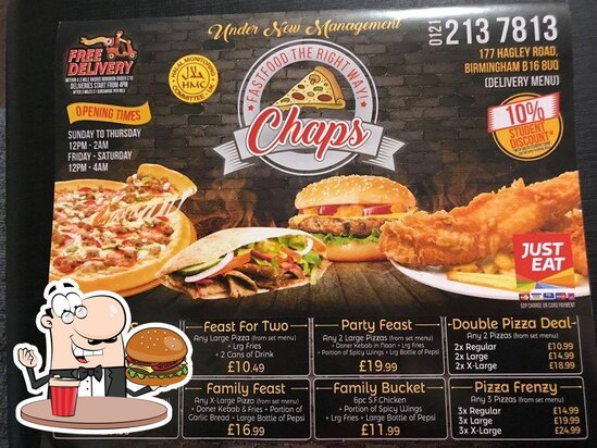 Chaps Pizza, 177 Hagley Rd in Birmingham - Restaurant menu and reviews