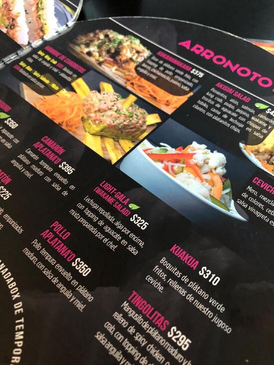 Menu at Yokomo Sushi Gazcue restaurant, Santo Domingo, C. Cervantes 201