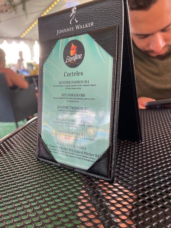 Menu at Bonfire Mofongo House and Lounge restaurant, Paterson