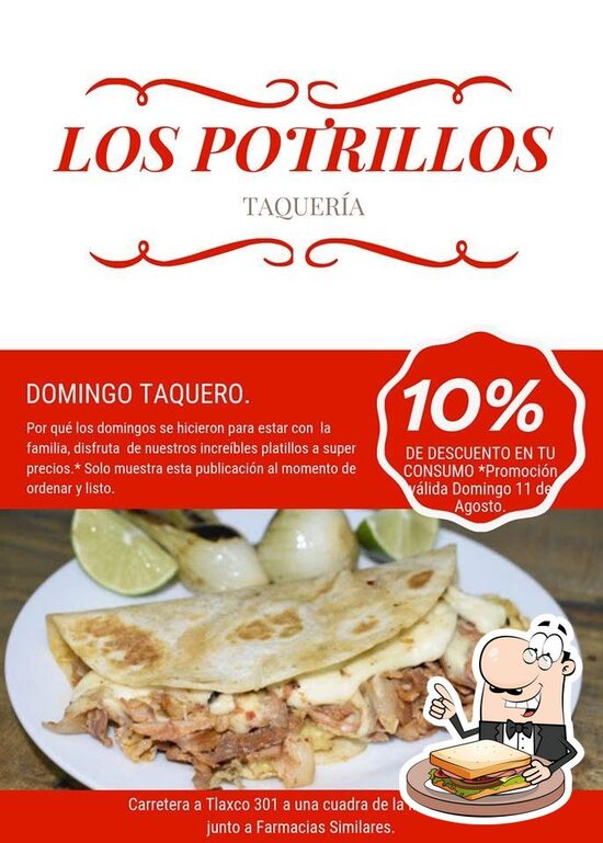 Menu at Taquería Los Potrillos restaurant, Tetla