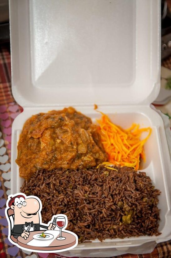 Menu at Blessing Caribbean restaurant, Somerville