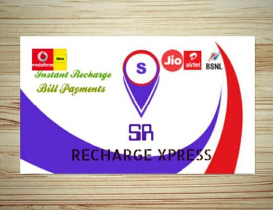 Menu at SR Xpress Recharge Point, India