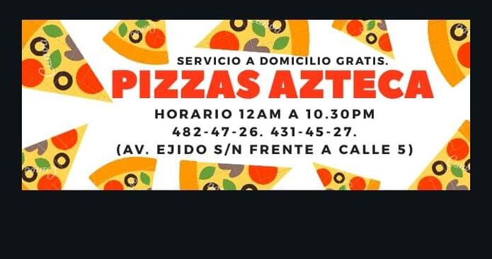 Menu at Pizza azteca restaurant, Acapulco