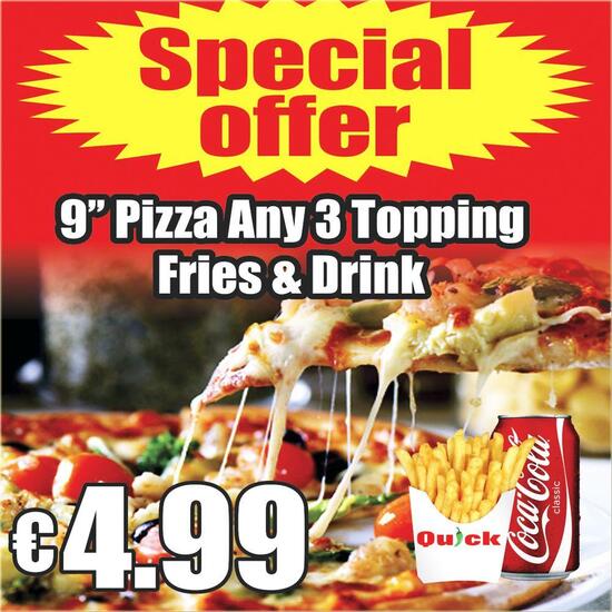 Menu at Quick Pizza and Peri Peri Chicken pizzeria, Dublin