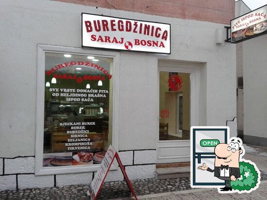 Menu at Buregdžinica Saraj Bosna restaurant, Sarajevo