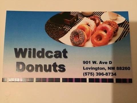 Menu at Wildcat Donuts Cafe, Lovington