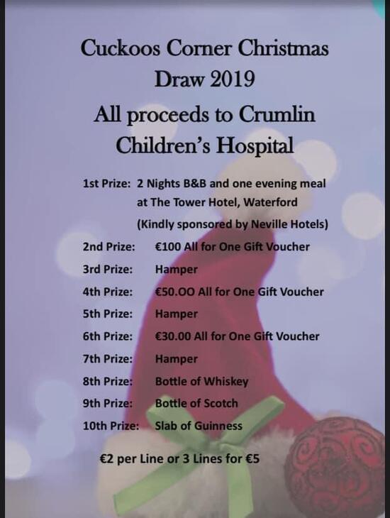 Menu at Cuckoos Corner pub & bar, Taghmon
