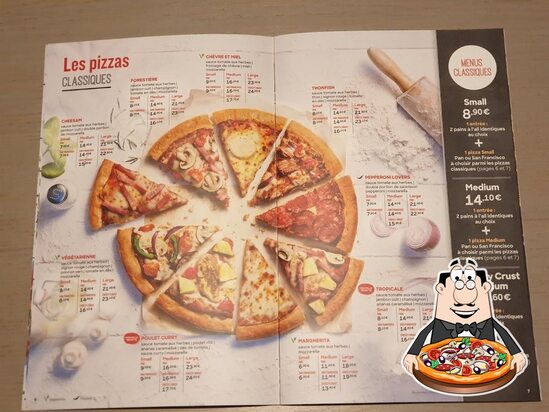 Menu au Pizza Hut Rodange, Pétange