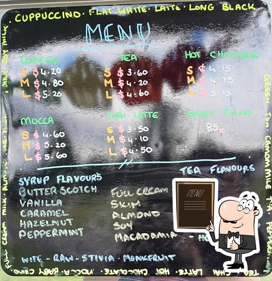 Menu at McGuire's Cafe, Inverell
