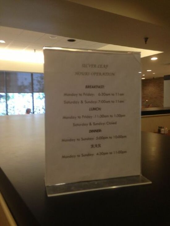 Menu at Silver Leaf Restaurant and Bar, Arlington