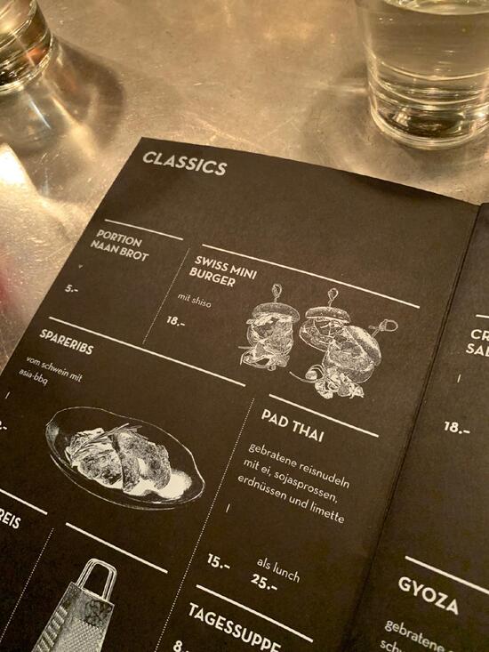 Menu au Lady Hamilton's Pub, Zürich