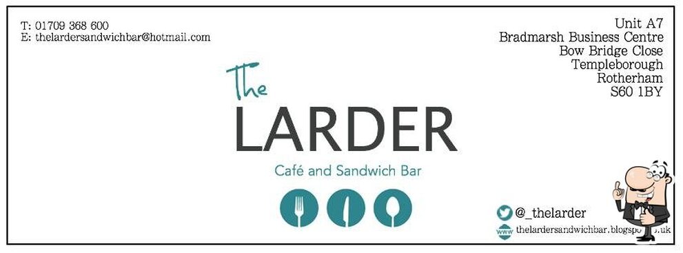 Menu at The Larder Co cafe, Rotherham