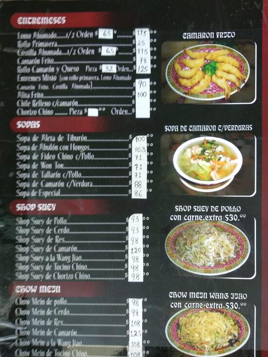 Menu at Restaurantes Wuang Jiao, Navolato