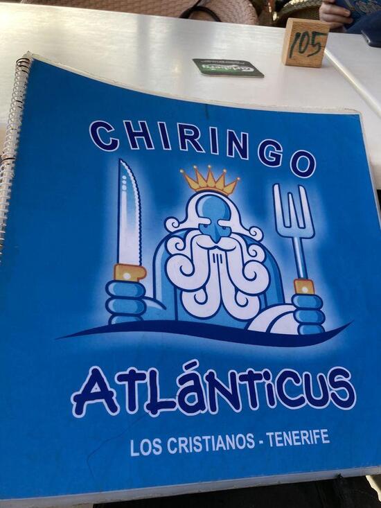 Menu at Chiringo Atlanticus pub & bar, Los Cristianos