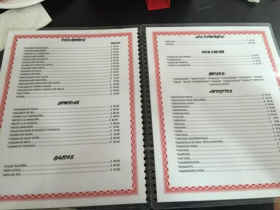 Carta del restaurante El Popurri Del Buen Sabor, Ciudad Victoria
