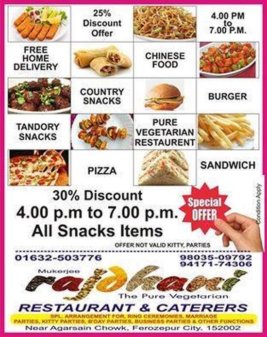 Menu at Rajdhani Restaurant & caterers, Sangrur